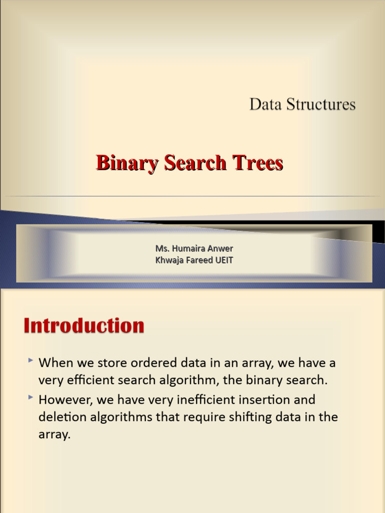 Lecture 22 21 Binary Search Trees Pdf Computing Applied Mathematics