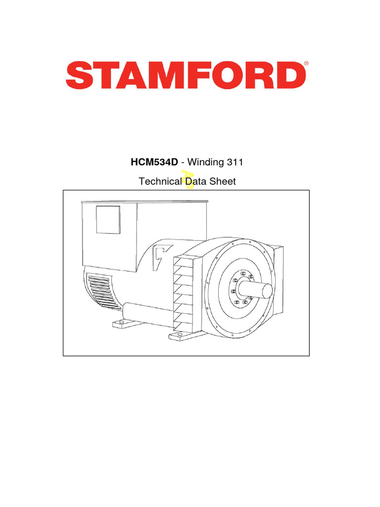 Stamford Alternator HCM534D Data Sheet | PDF | Electric Generator ...