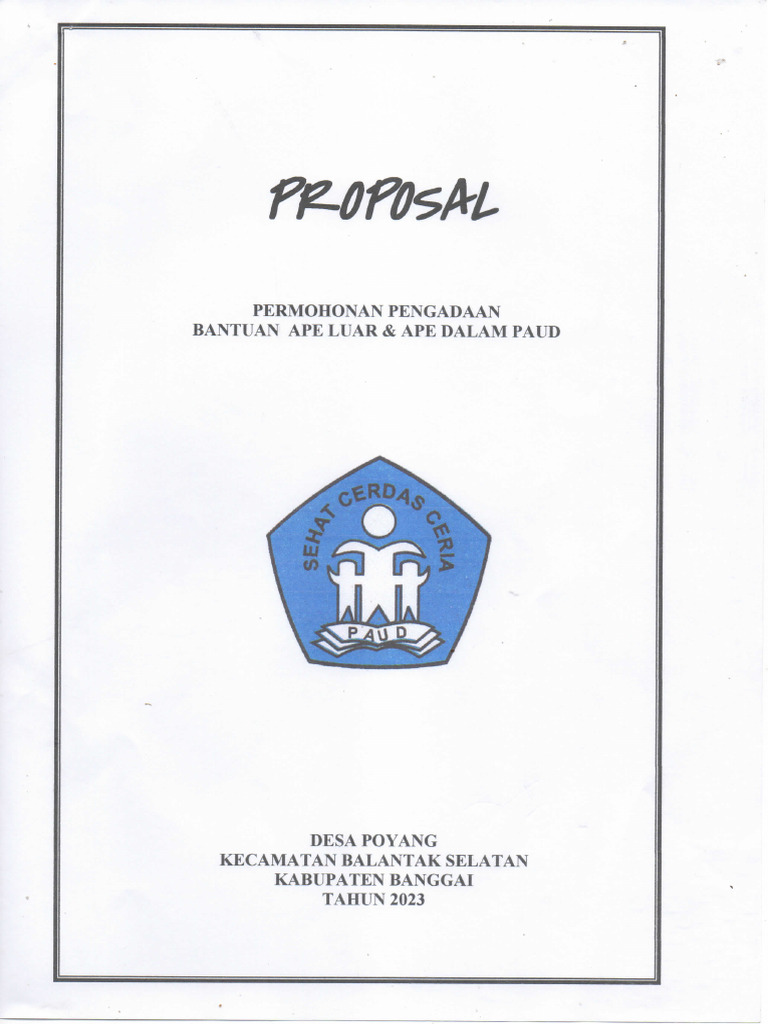 Proposal Pengadaan Bantuan Ape Luar & Ape Dalam Paud | PDF