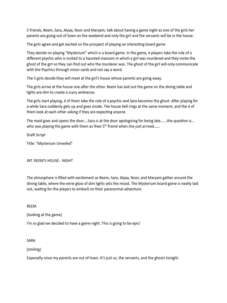 draft story script | PDF