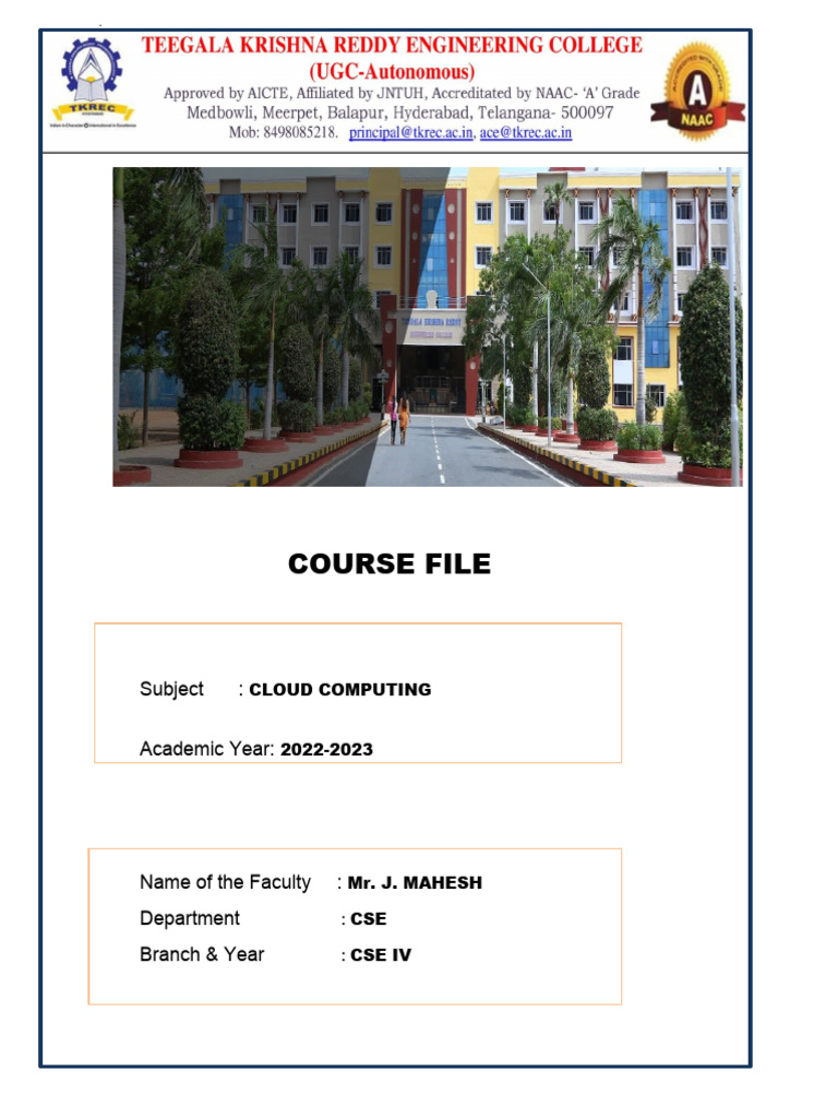 Cloud Computing Course Overview 2022-23 | PDF | Cloud Computing | Engineering