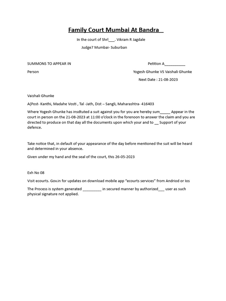 Family Court Mumbai at Bandra | PDF