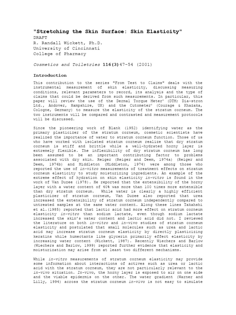 Stretching The Skin Surface | PDF | Viscoelasticity | Deformation ...