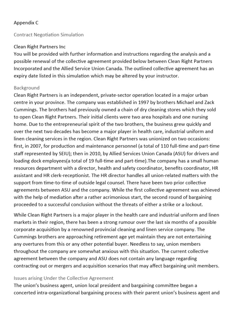 Negotiation-Simulation Two | PDF | Cost Of Living | Overtime