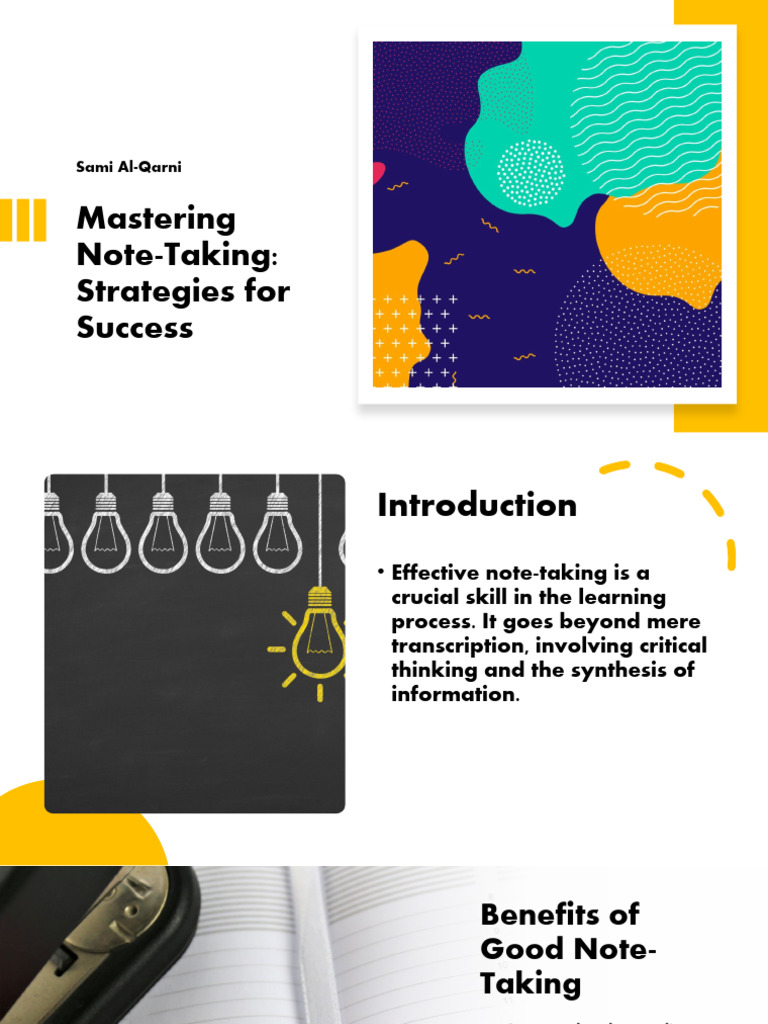 Mastering Note-Taking - Sami Al-Qarni | PDF | Learning | Cognition