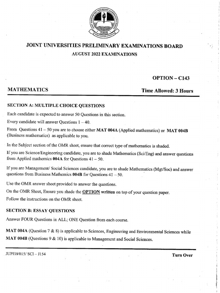 2022 Mathematics | PDF