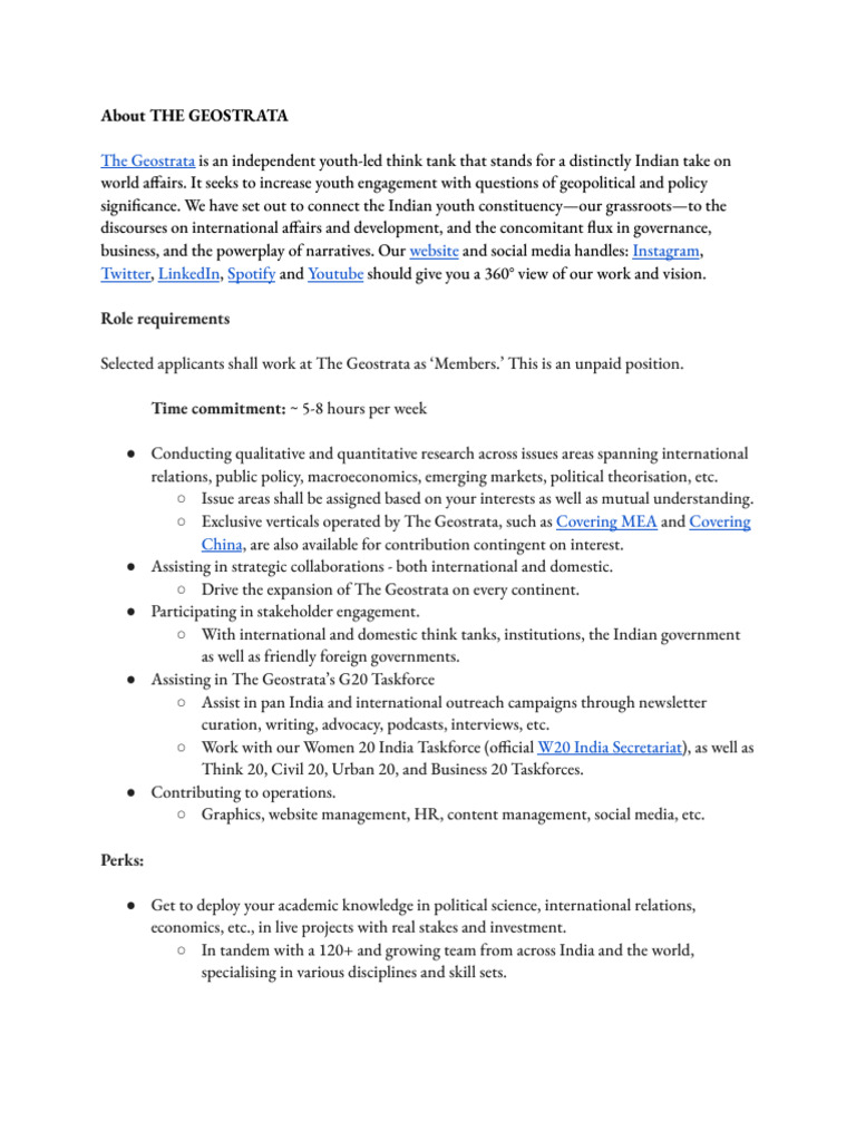 The Geostrata, Content and Research Intern, JD | PDF