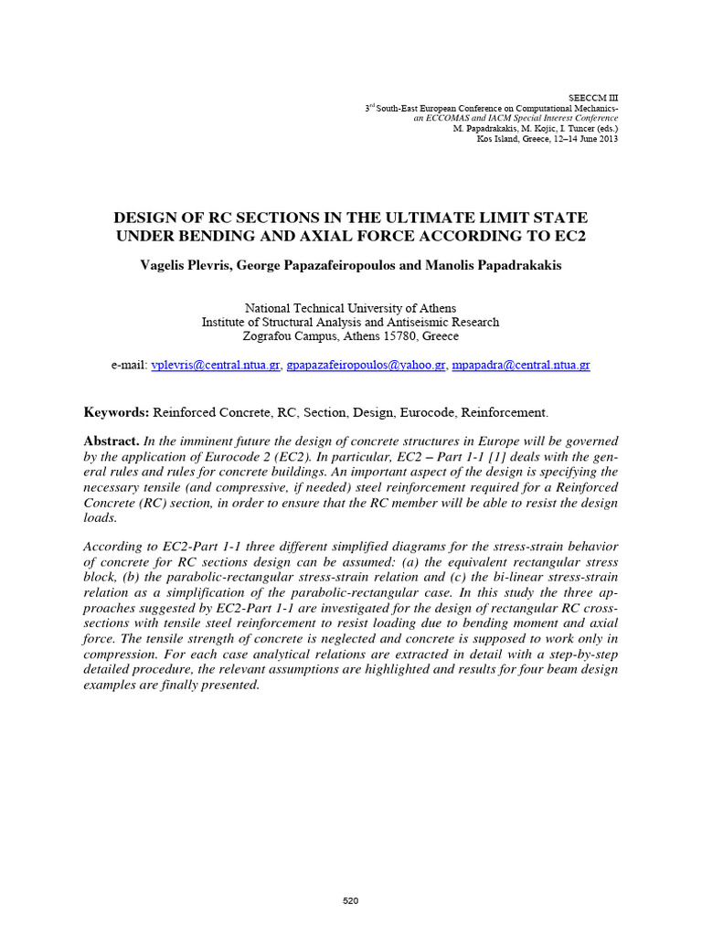 Design of RC Sections in The Ultimate Li | PDF | Strength Of Materials ...