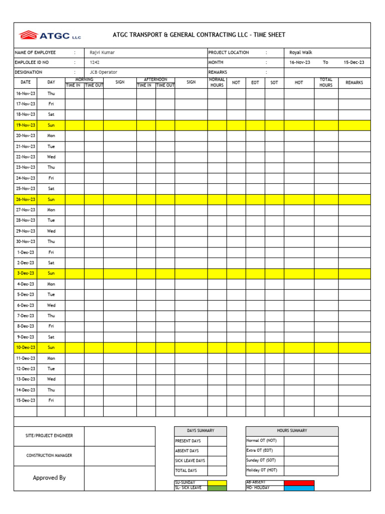 New Timesheet Format | PDF | Employee Relations | Expense