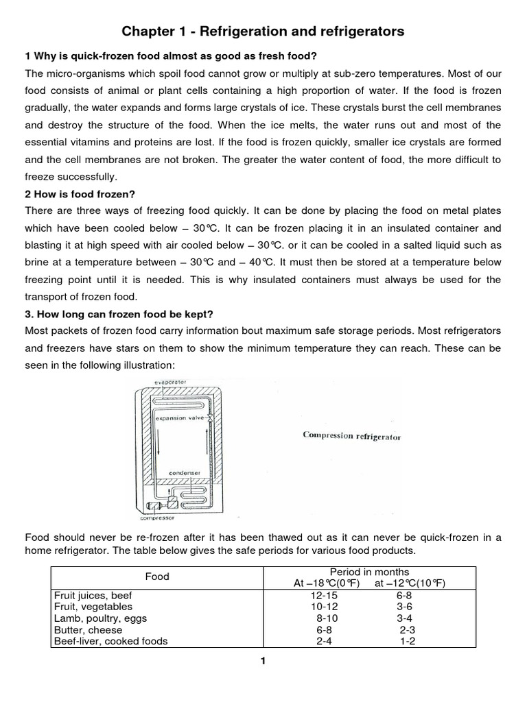 Chapitre 1 - REFRIGERATION AND REFRIGERATORS | PDF | Refrigerator | Freezing