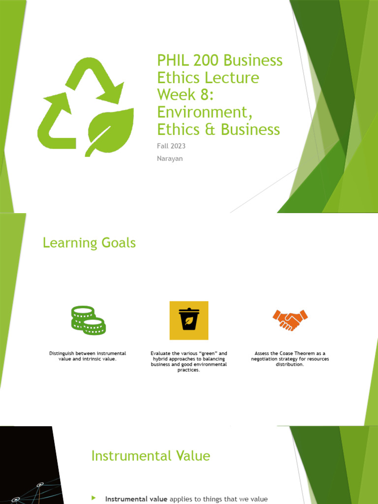 PHIL 200 Business Ethics Lecture Week 8 | PDF | Economies | Natural ...