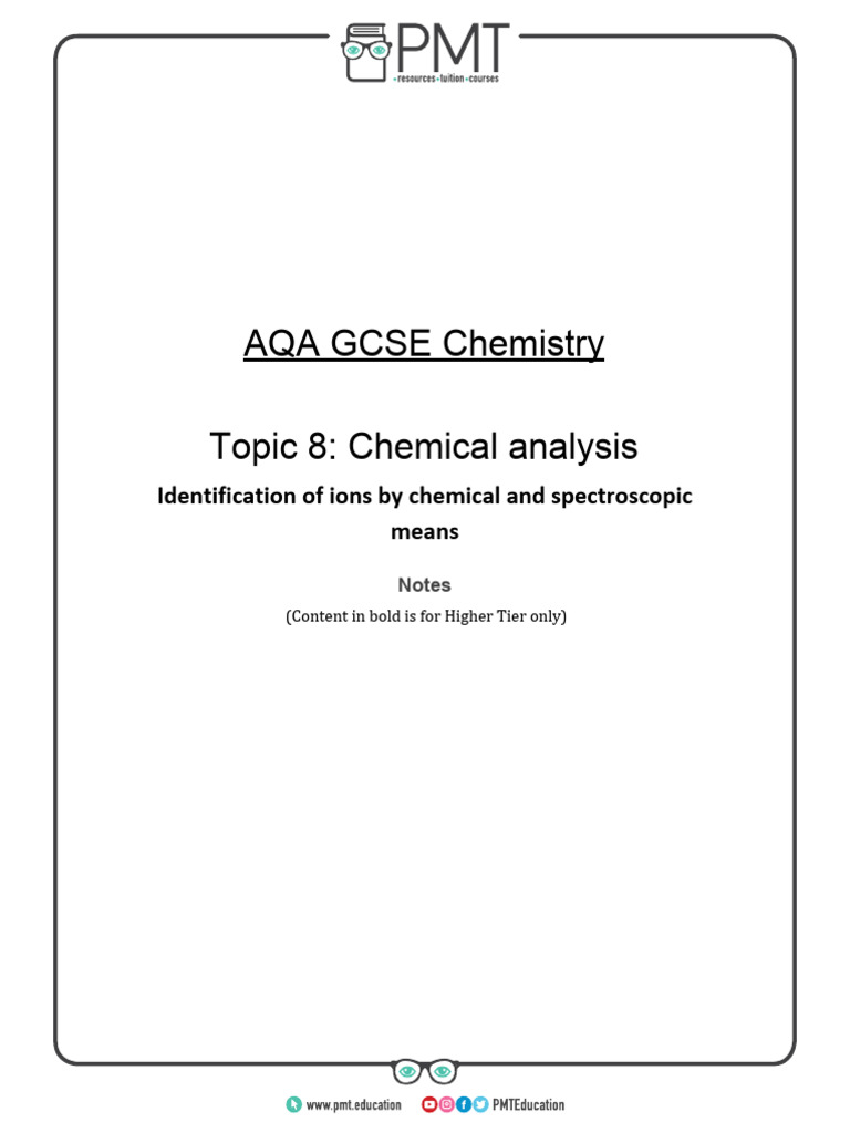 GCSE Chemistry Ion Identification | PDF | Ion | Metallic Elements
