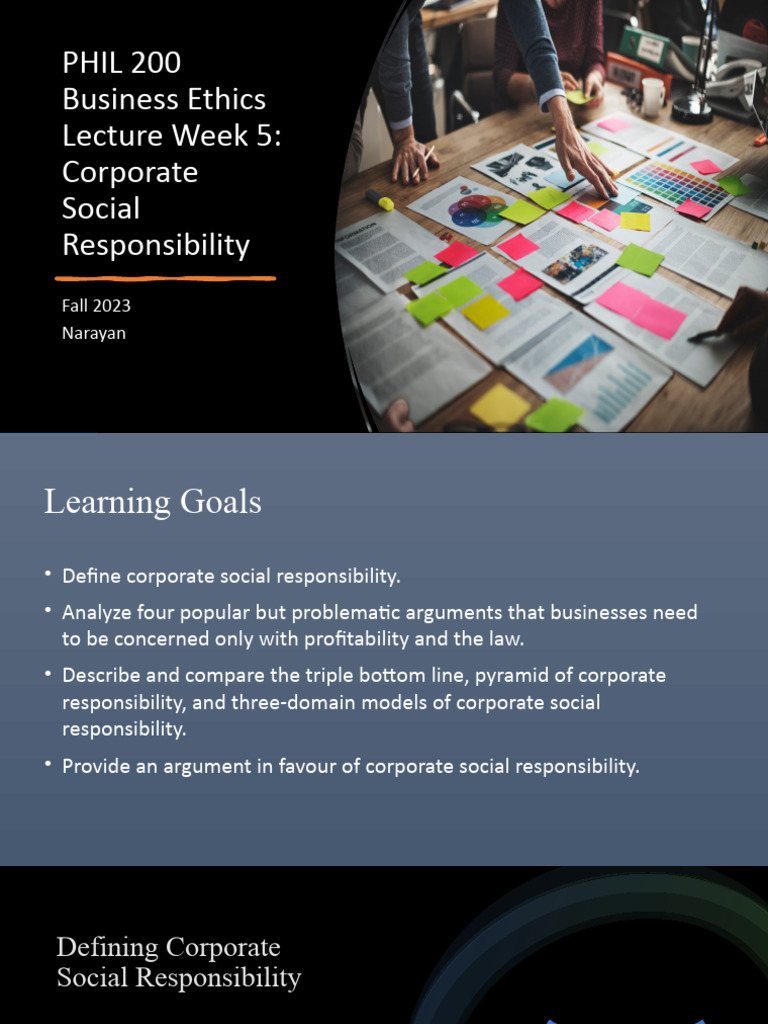Business Ethics: Corporate Responsibility | PDF | Corporate Social ...