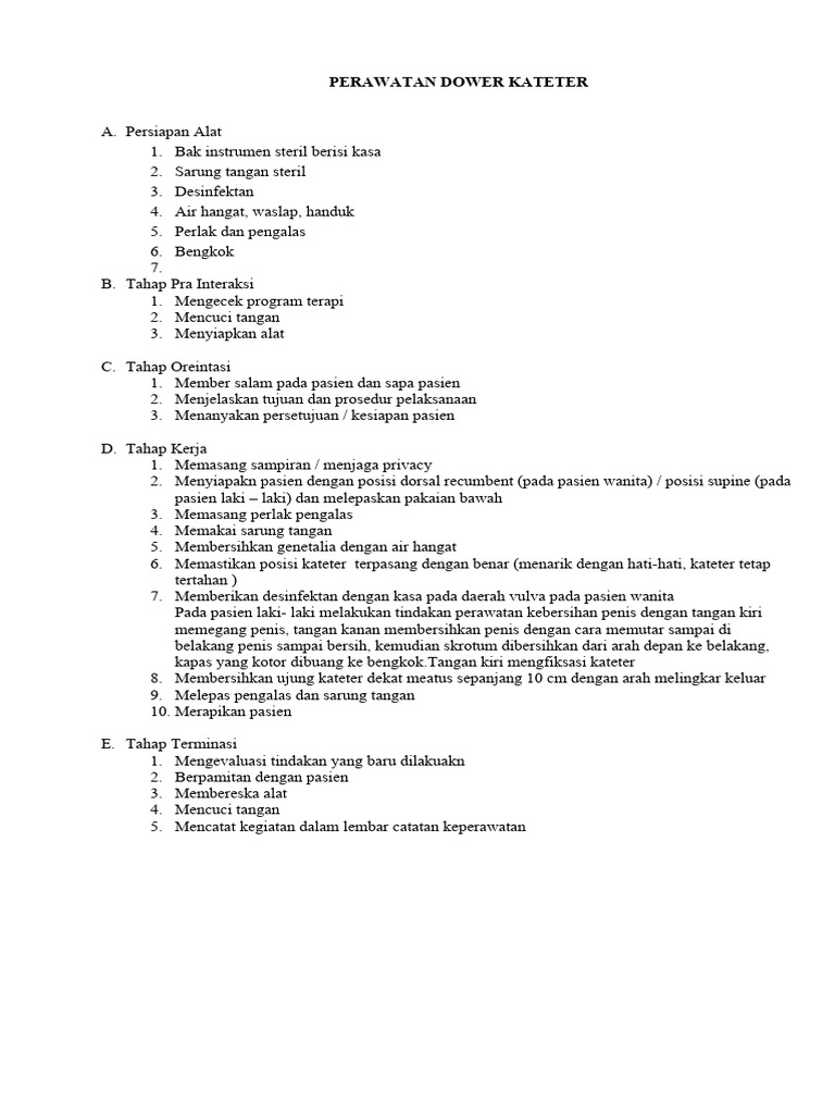 SOP Perawatan Dower Kateter | PDF | Sains & Matematika