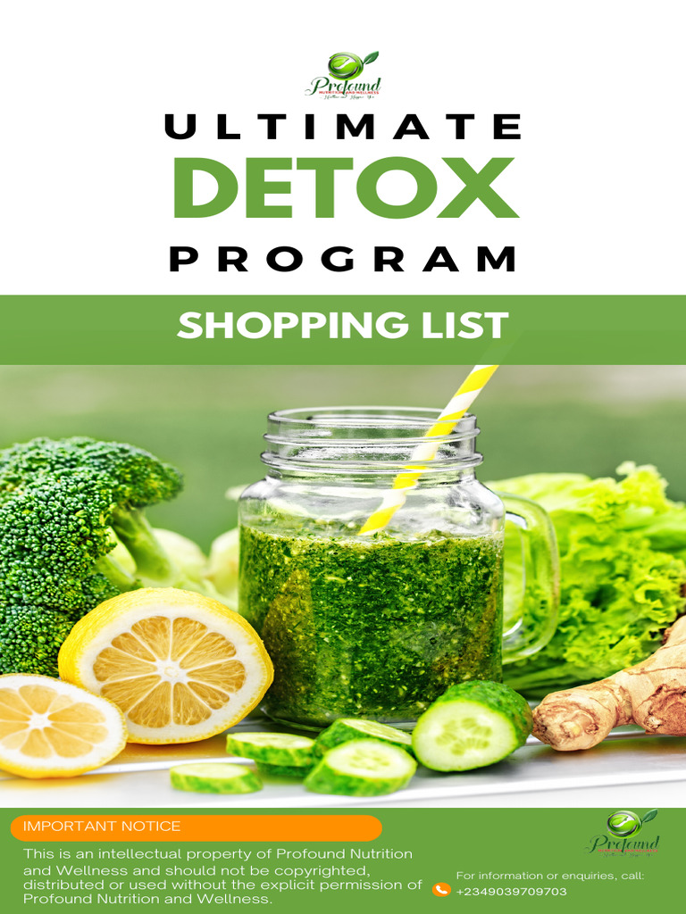 Ultimate Detox Program Shopping List | PDF