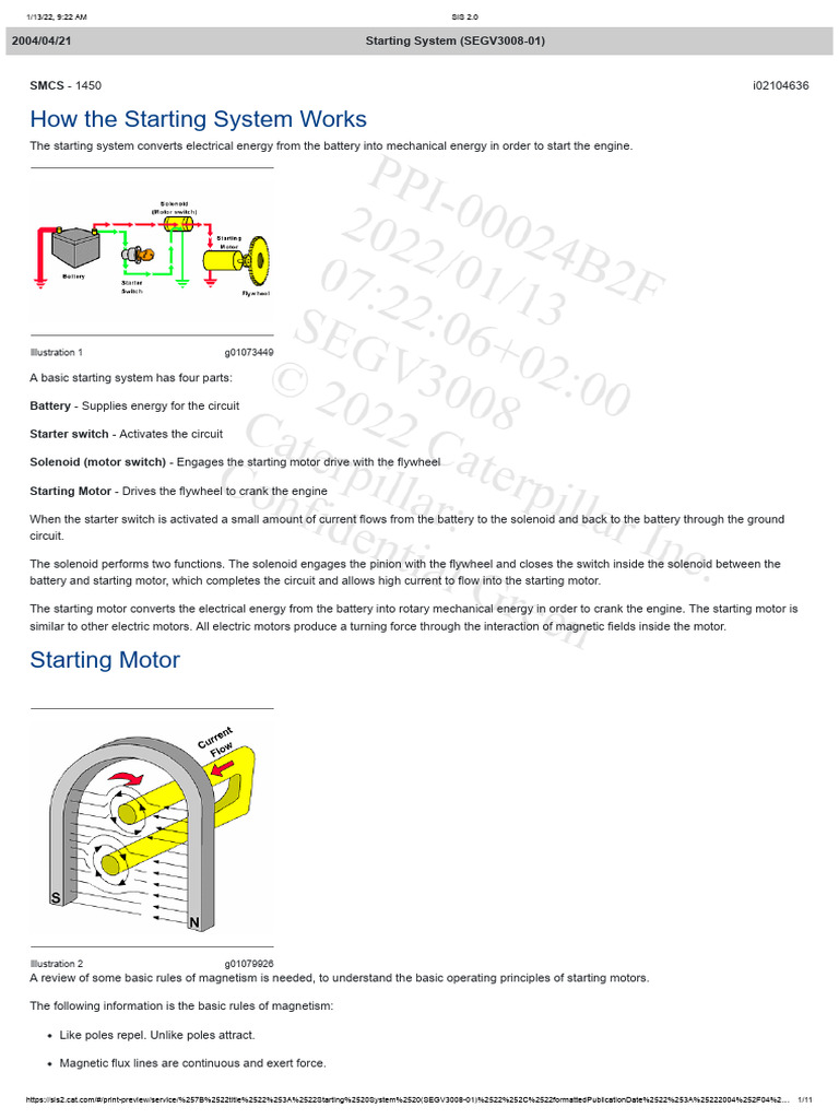 Starting Motor Operation | PDF | Electric Motor | Relay