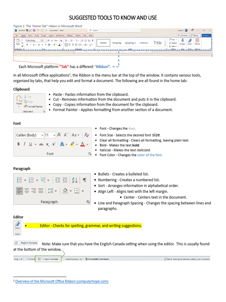 Microsoft Home Ribbon Menu Bar | PDF | Language Arts & Discipline ...