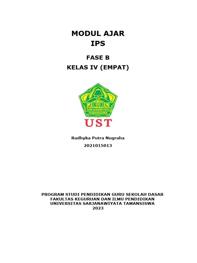 Format Modul Ajar PGSD Ips DK | PDF