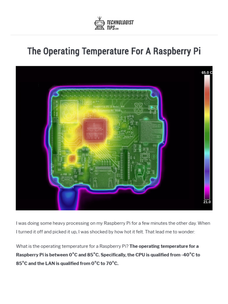 The Operating Temperature For A Raspberry Pi - Technologist Tips | PDF ...