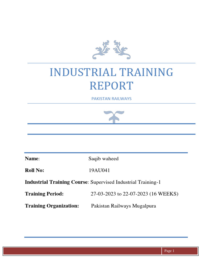 Saqib 19AU014 Industry Training Report | PDF | Engines | Machines