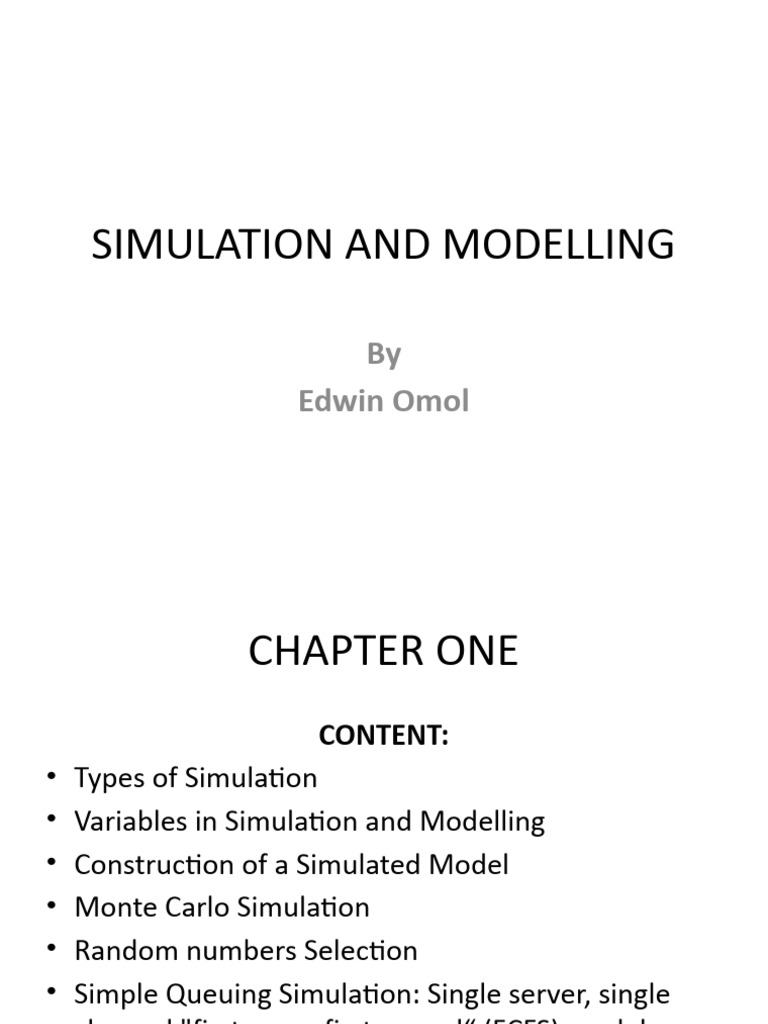 Lecturer1 - Bbit 308 Simulation and Modelling | PDF | Simulation | Probability Distribution