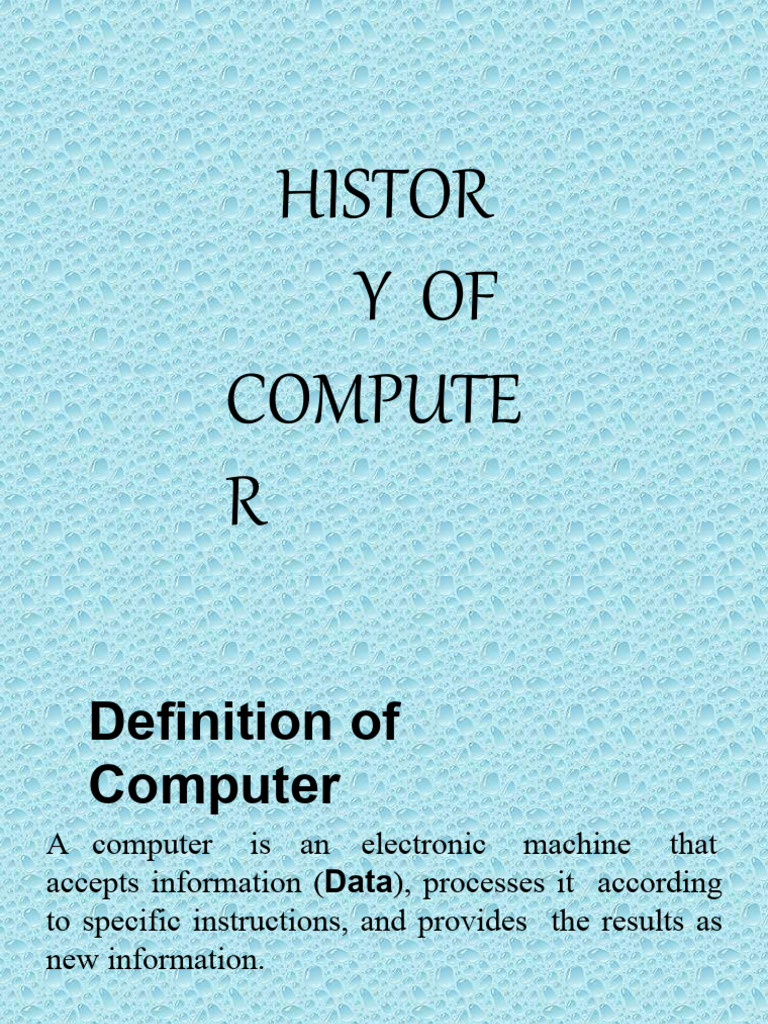History of Computer | PDF | Integrated Circuit | Computer Memory