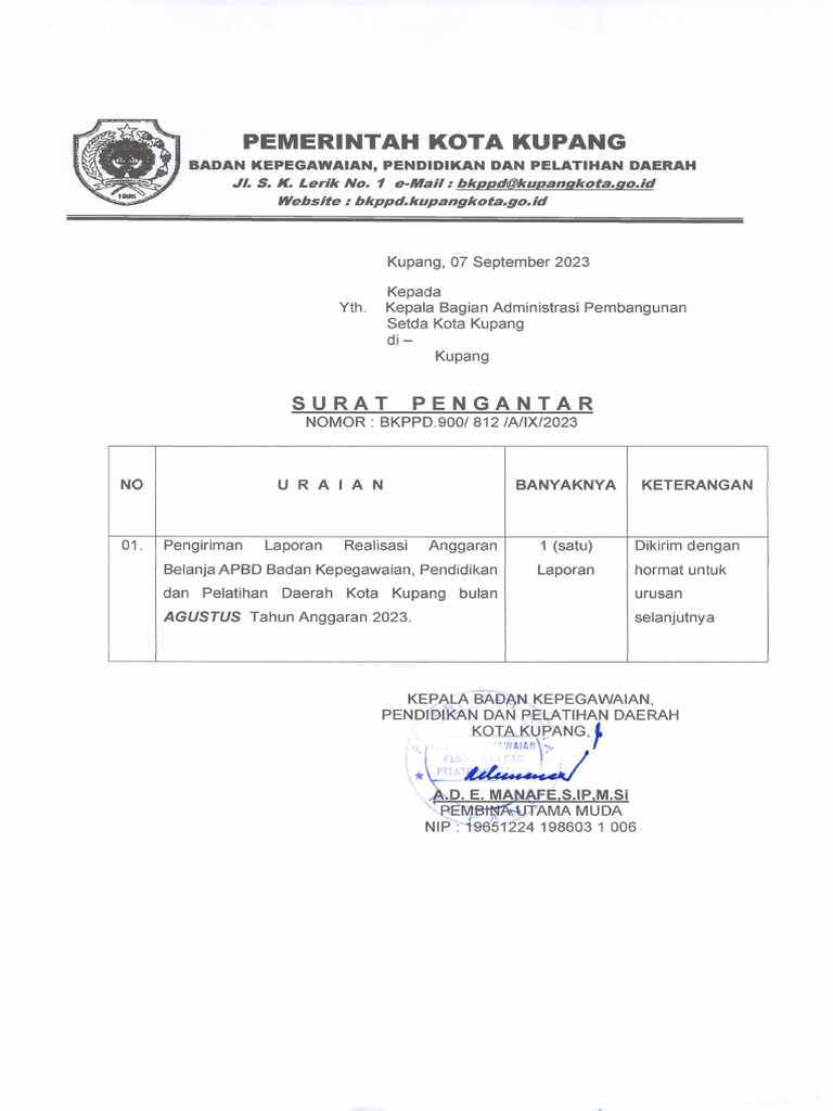 Lap RFK Agustus 2023 | PDF