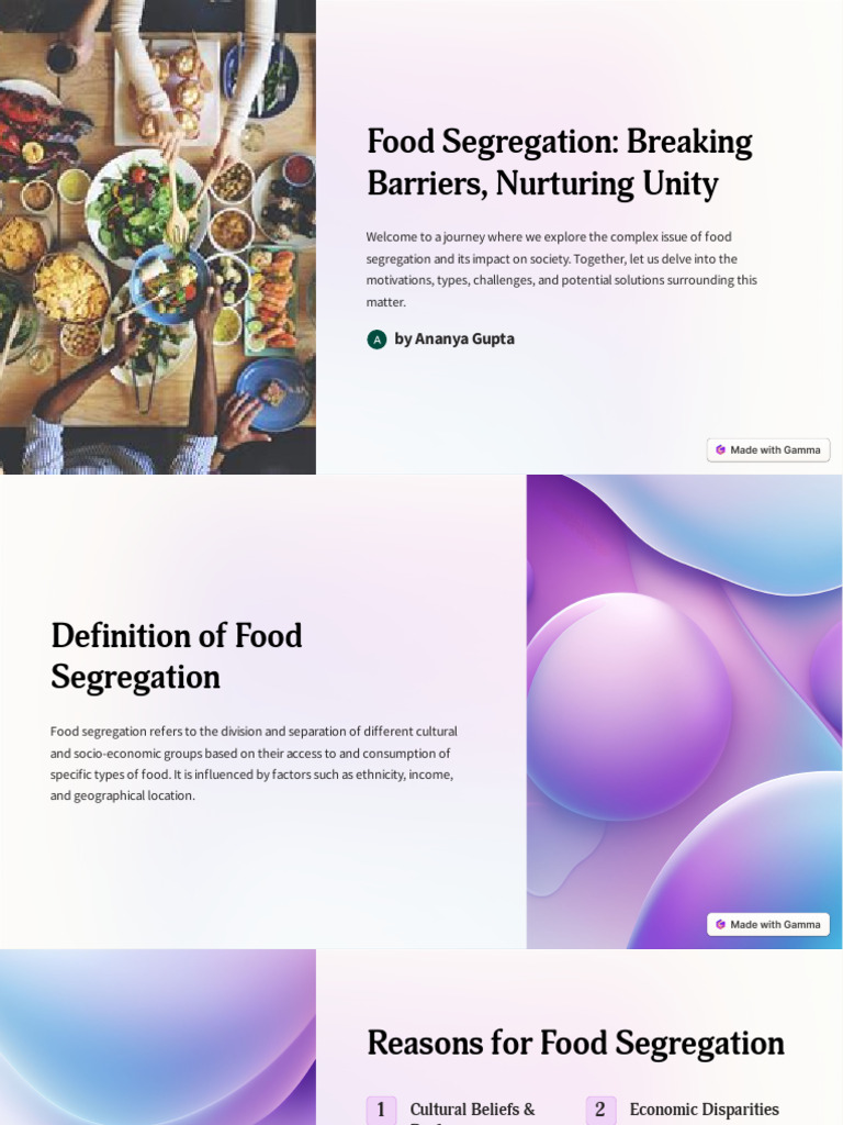 Food Segregation Breaking Barriers Nurturing Unity | PDF | Economic ...