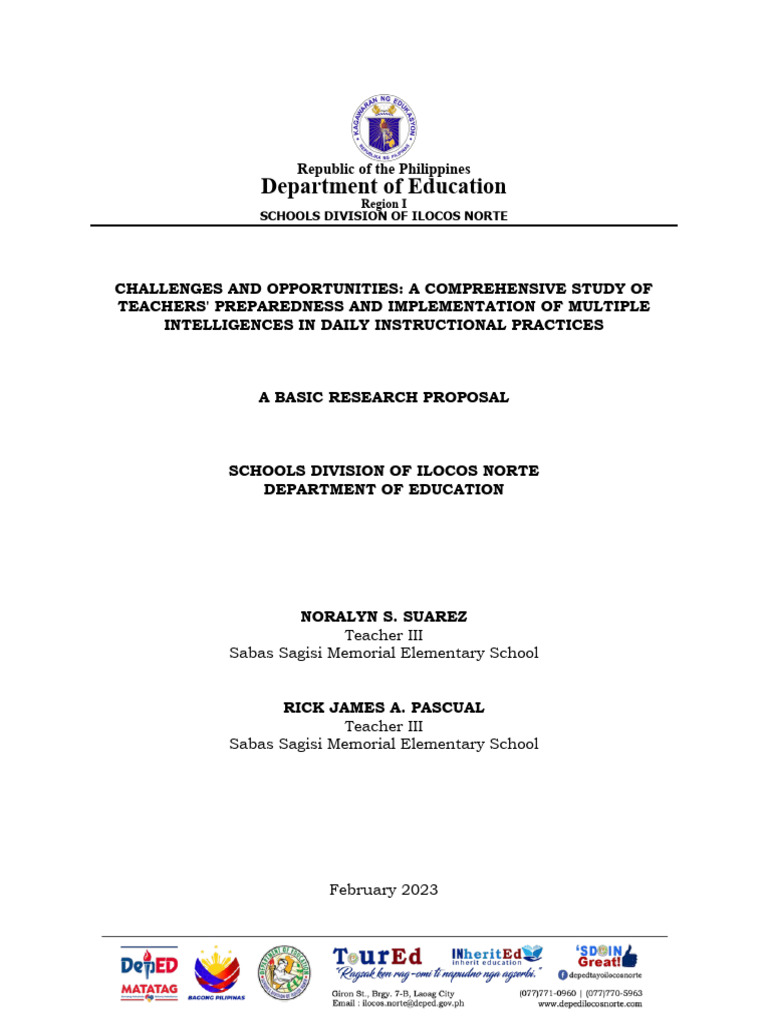 Basic Research Proposal DEPED | PDF | Intelligence | Data