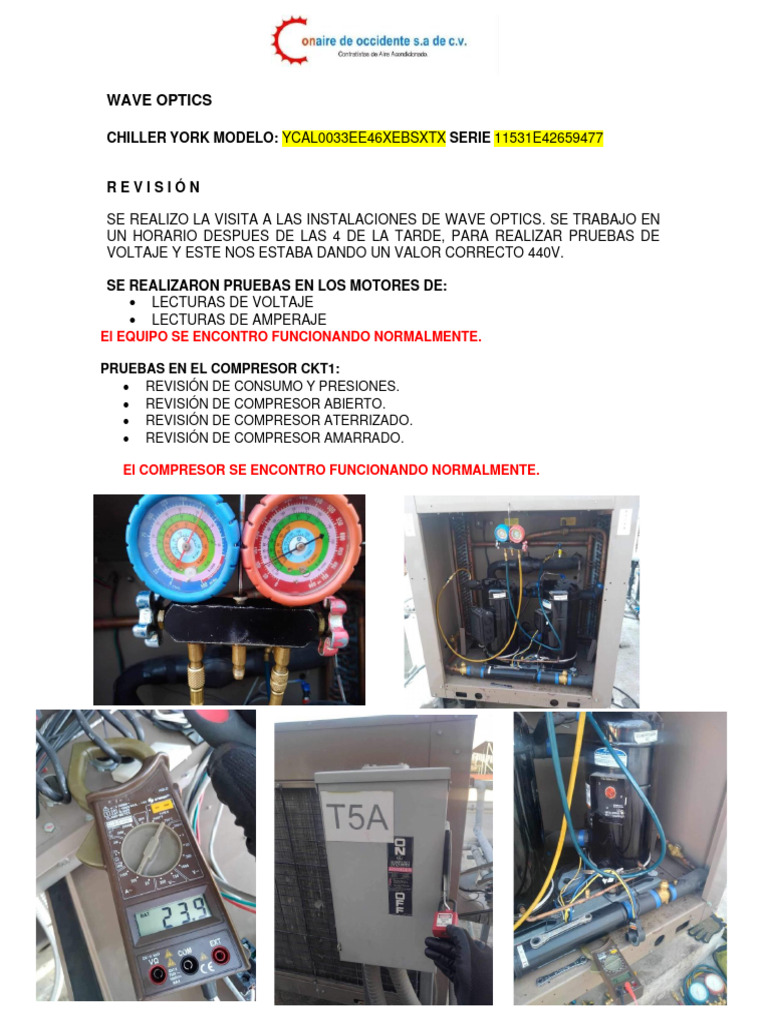 Reporte de Chiller York (Carlos Landa) | PDF