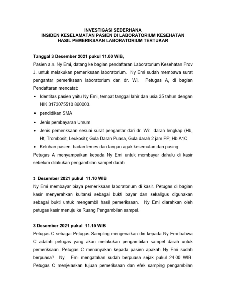 INVESTIGASI SEDERHANA IKP LAB 13 Dan 14 DESEMBER 2021 | PDF