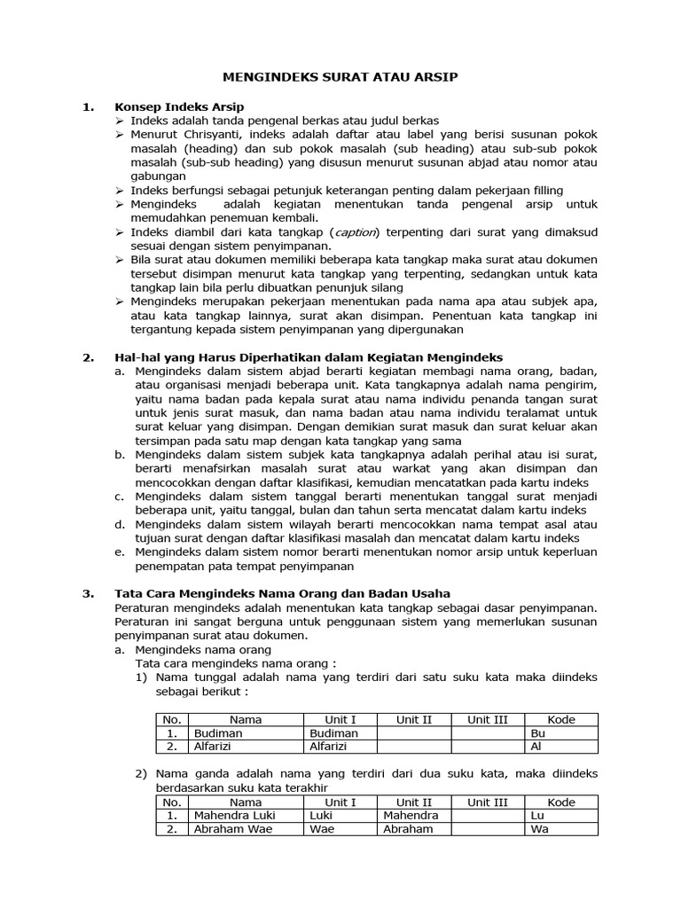 1.C. Indeks Arsip | PDF