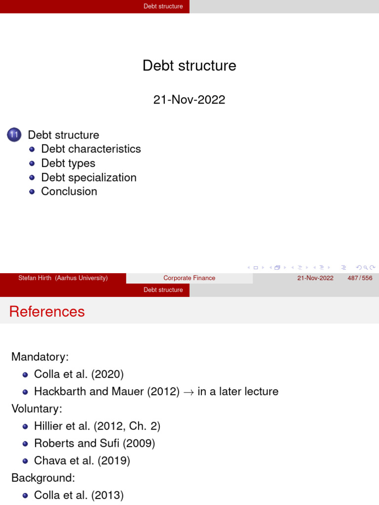 CM CF Slides 2022 L11 DebtS | PDF | Debt | Credit