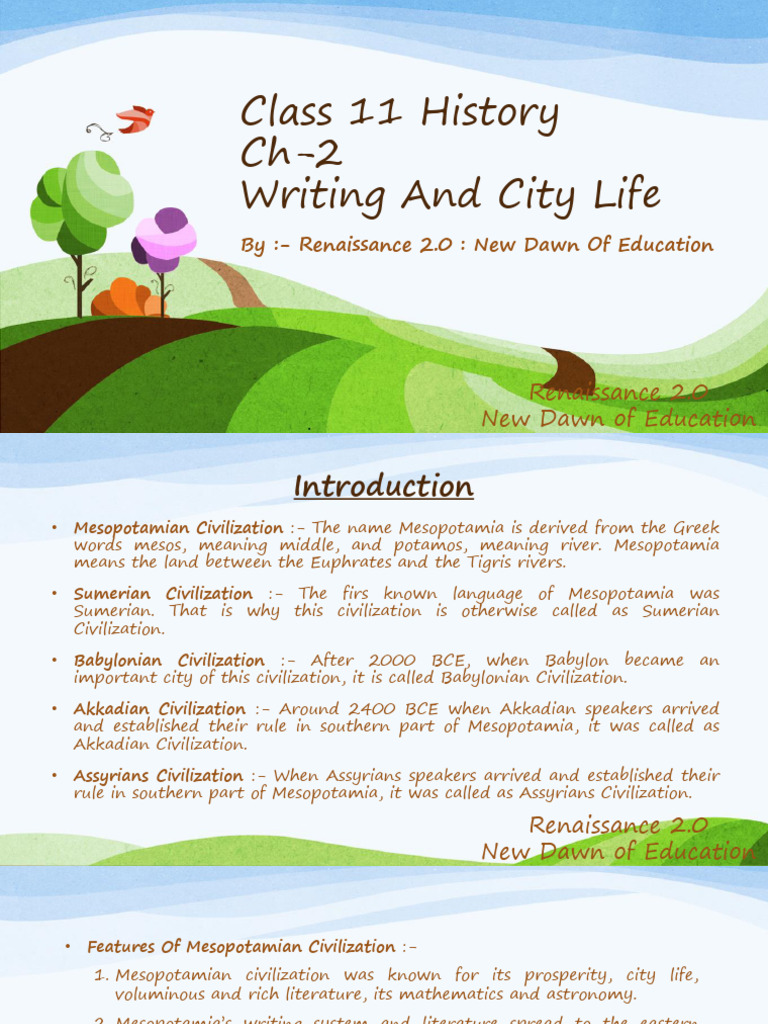 Class 11 History Notes | Download Free PDF | Mesopotamia | Cuneiform