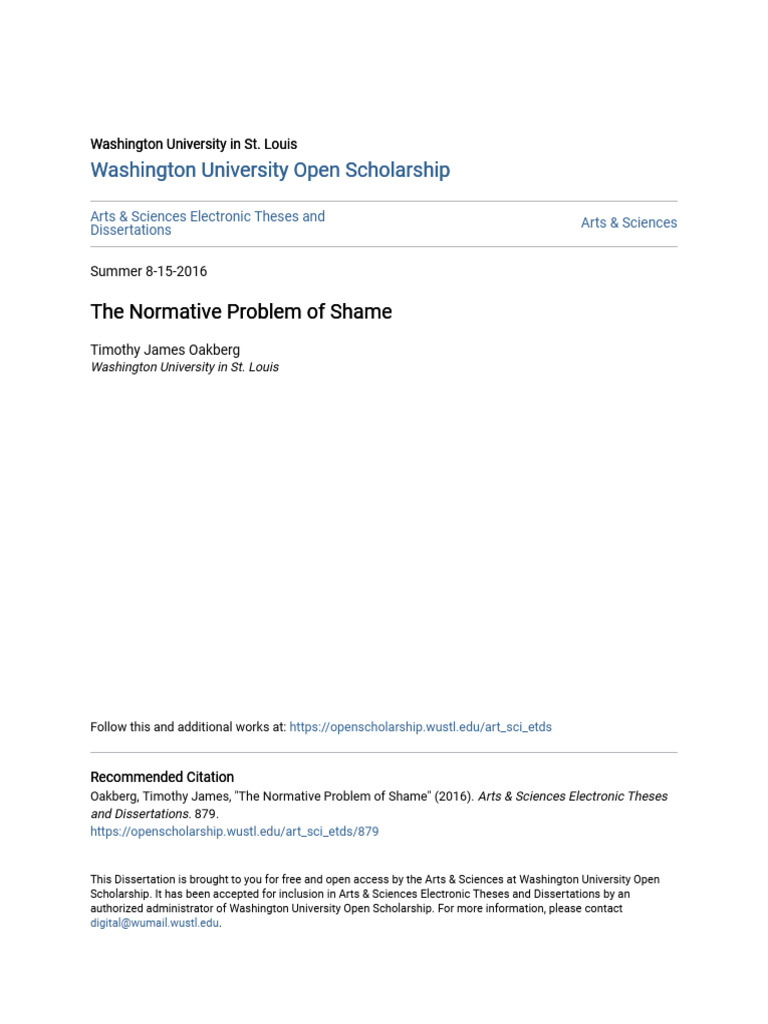 The Normative Problem of Shame | PDF | Shame | Guilt (Emotion)