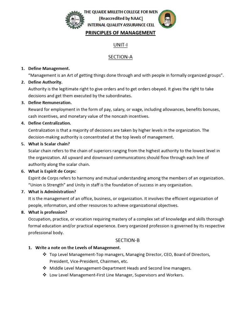 Principles of Management - MAT1B | PDF | Science | Policy