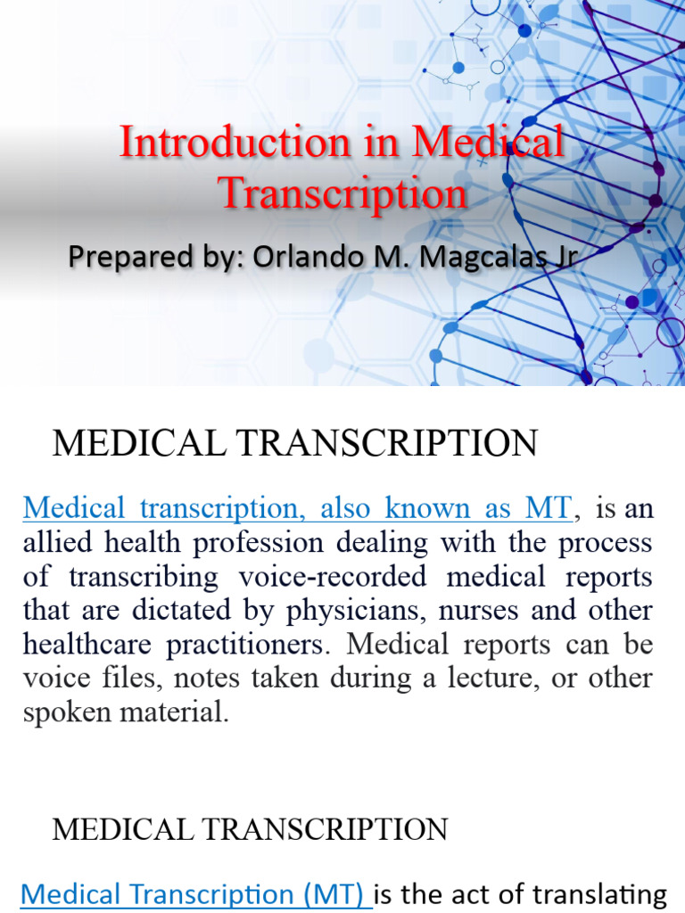 Introduction in Medical Transcription | PDF