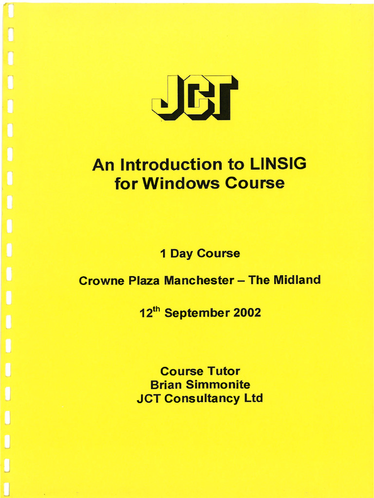 An Introduction To LINSIG For Windows Course | PDF