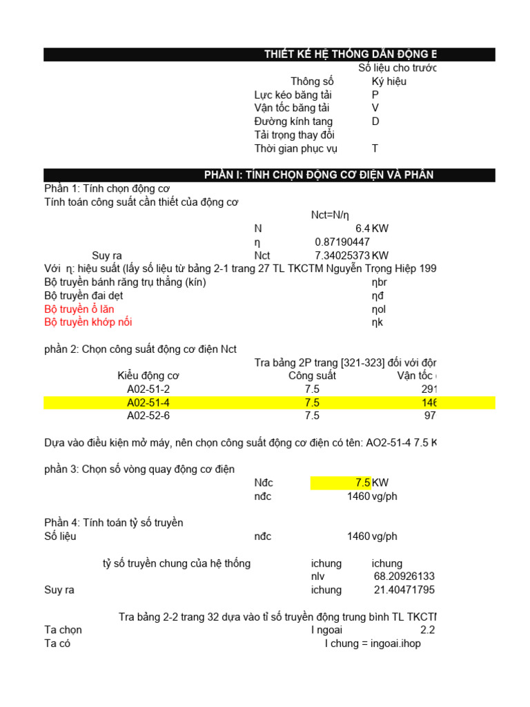 Mẫu Bảng Tính Phần Thiết Kế - PBL1 | PDF