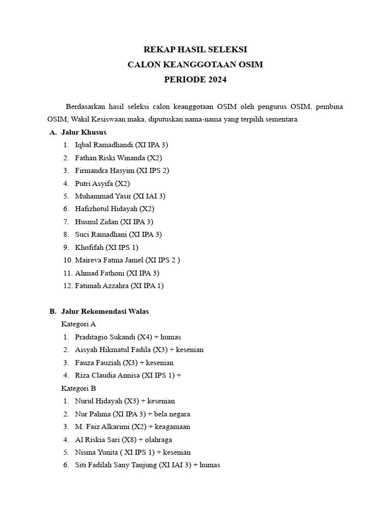 Hasil Kelulusan | PDF