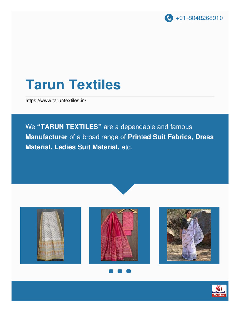 Tarun Textiles | PDF | Textiles | Fashion