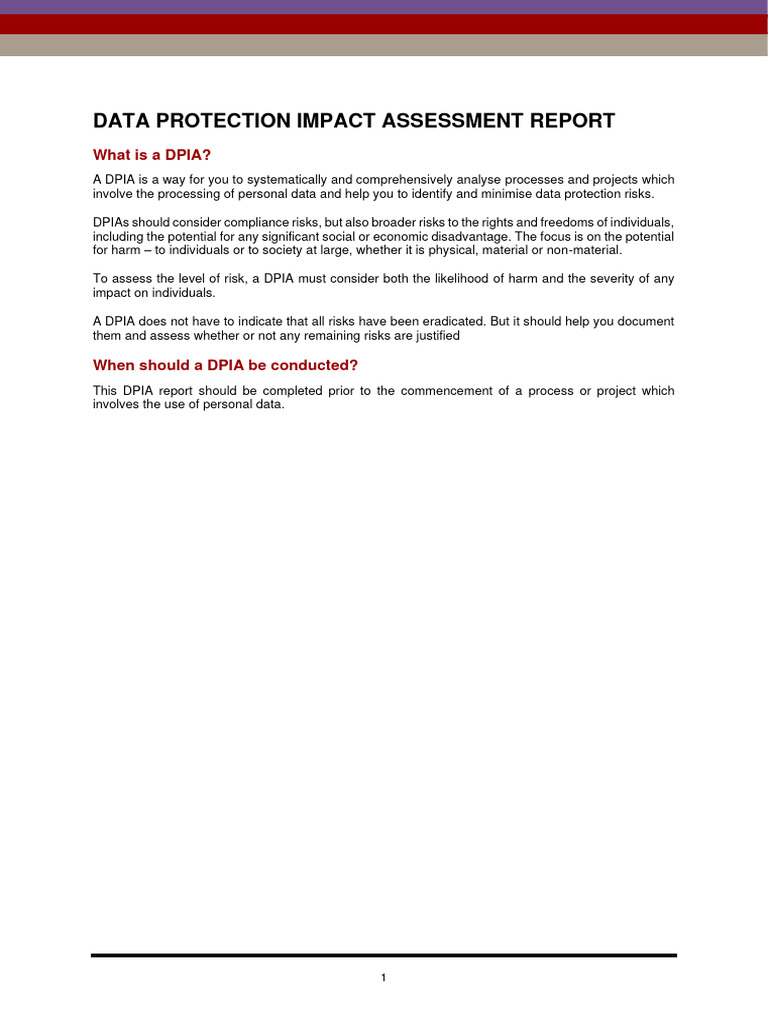 DPIA | PDF | Risk | Computer Security