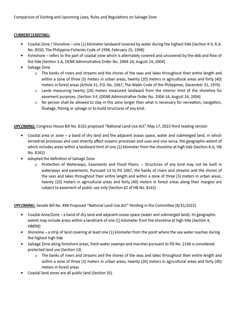 Comparison of Existing and Upcoming Laws, Rules and Regulations On ...