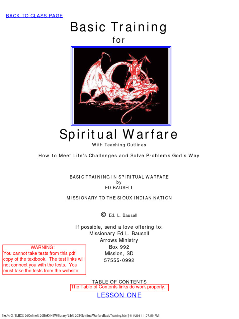 Spiritual Warfare Basic Training | PDF | Born Again | Trinity