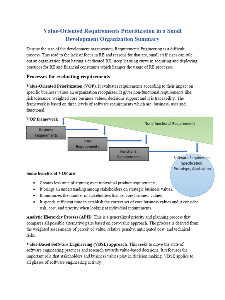 Value-Oriented Requirements Prioritization in A Small Development ...