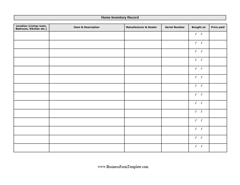 Home Inventory List of Possession Cafe Nikka | PDF