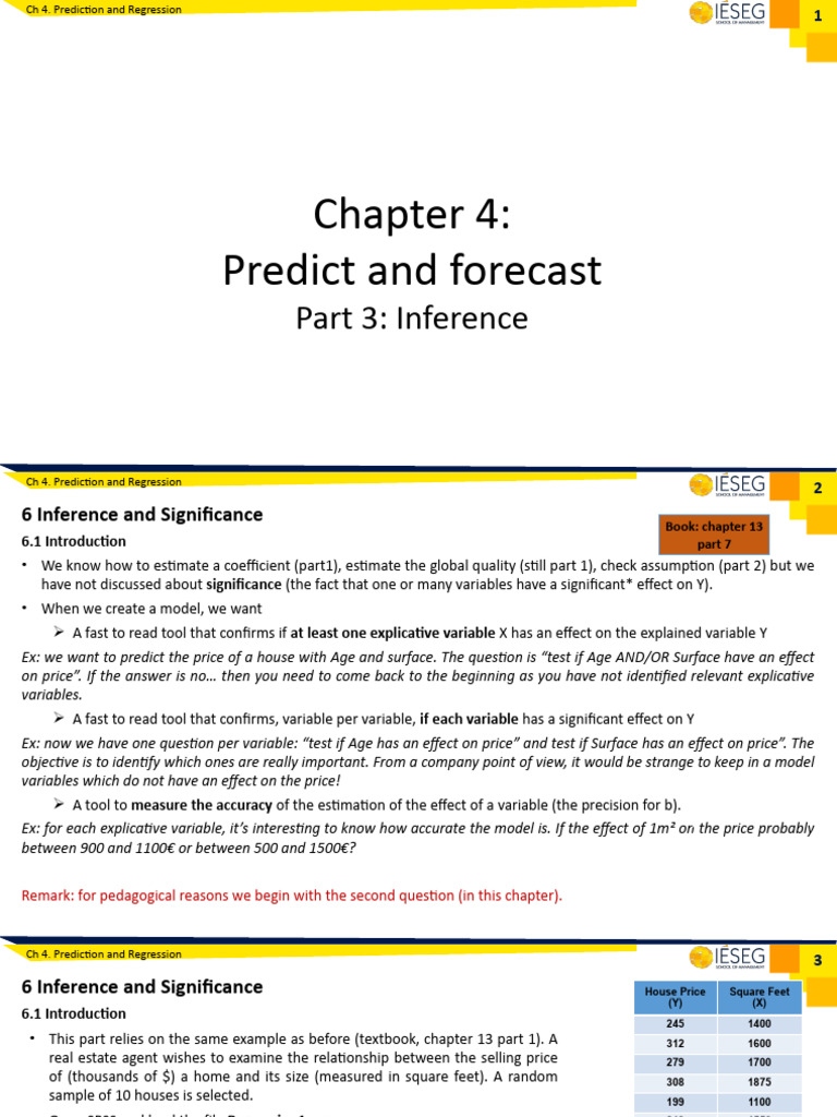 Chapter 4 Part 3 Inference | PDF | Regression Analysis | Errors And Residuals