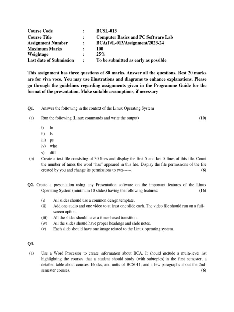 Bca Semester-I 2023-24 | PDF | Computer File | Operating System