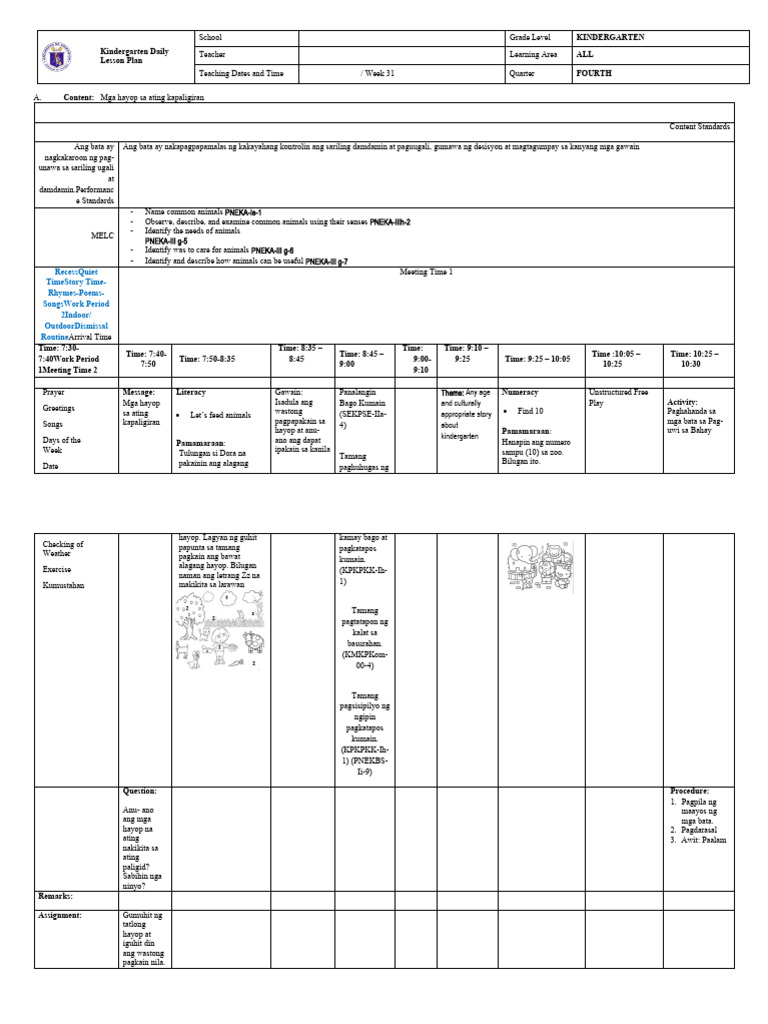 Kinder New DLL Week31 - Day2 | PDF
