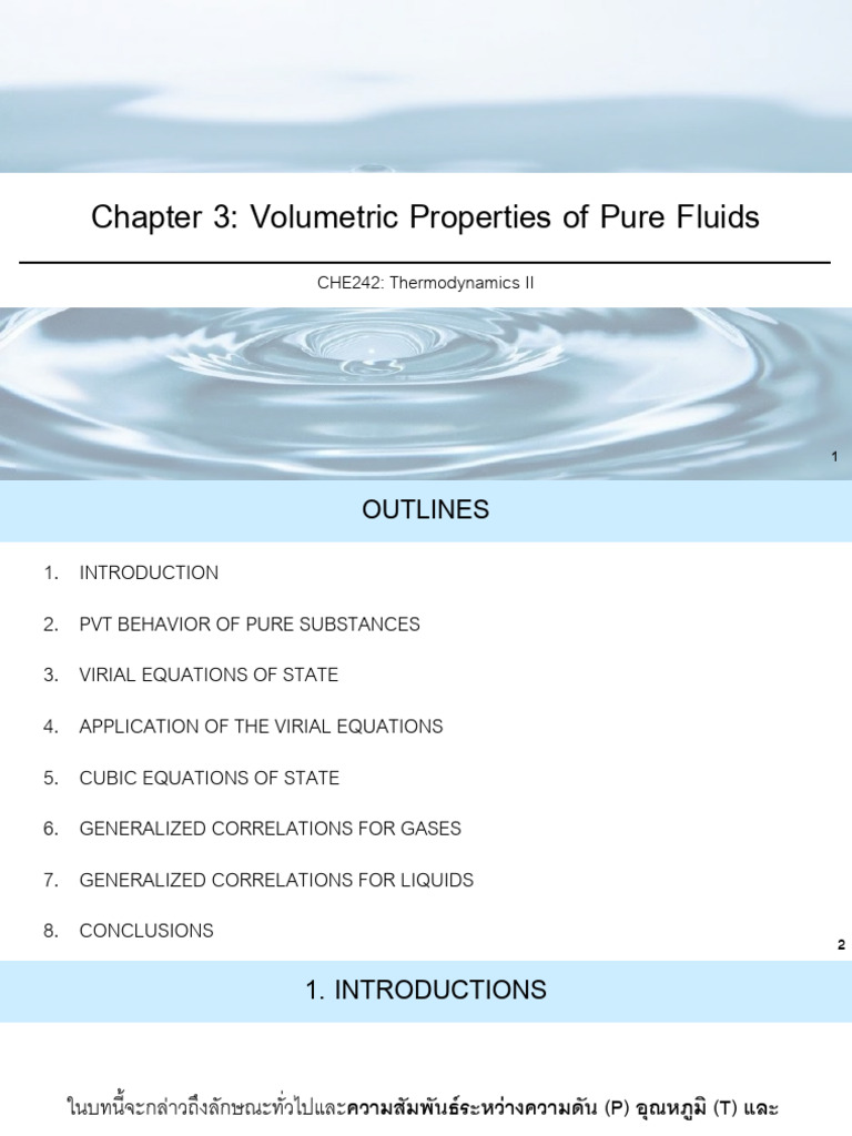 1 Volumetric Properties of Pure Fluid | PDF | Gases | Liquids